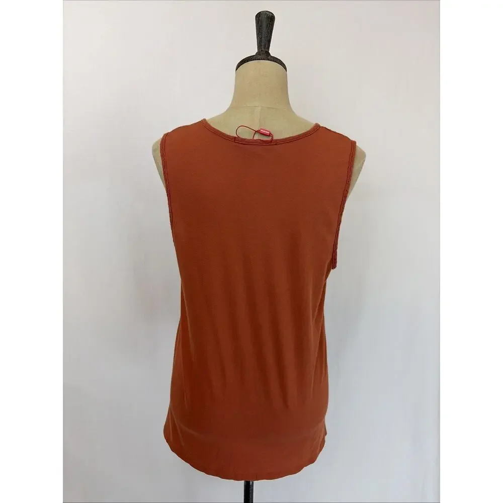 XCVI | Tops | Xcvi Wearables Orange Button Up Tied High Low Hem ...